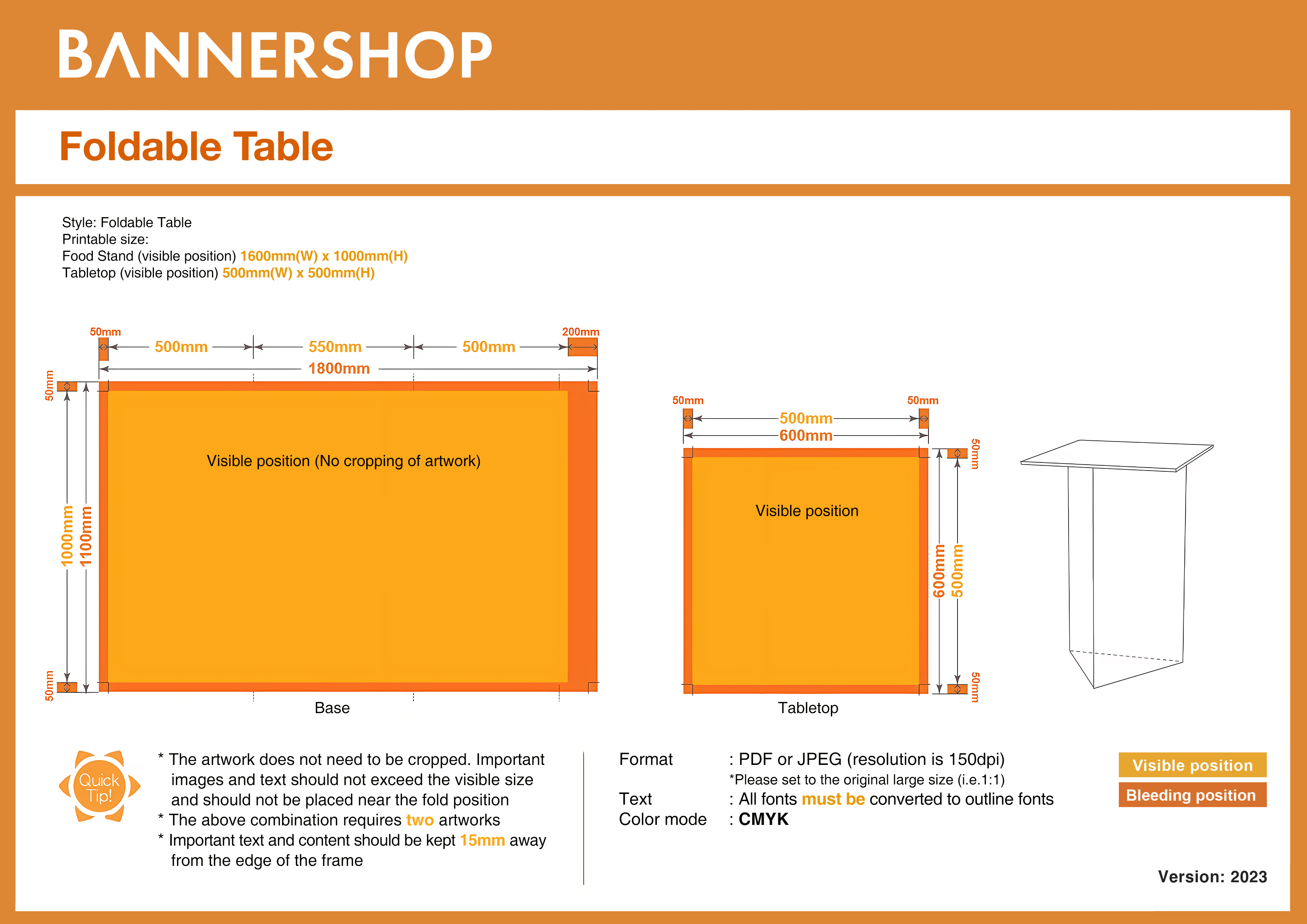 Foldable Table - Bannershop HK